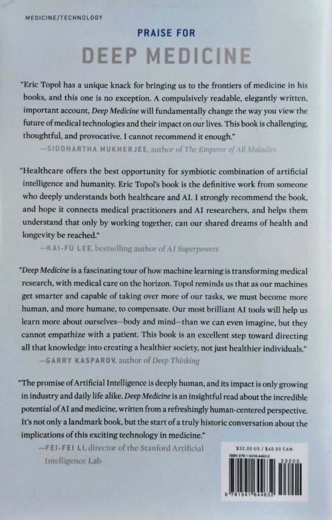 DEEP MEDICINE: HOW ARTIFICIAL UNTELLIGENCE CAN MAKE HEALTHCARE HUMAN ...